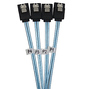 CableDeconn High Speed 6Gbps 4pcs/set Sata Cable Sas Cable for Server 1M (H0101)