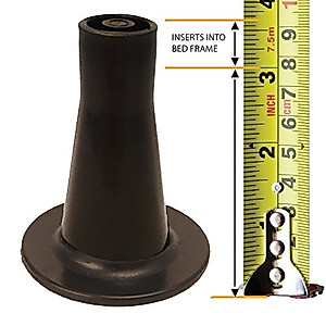 Home Paradise Bed Frame Feet Replacement | Tall Sturdy Cone Shaped Legs | Protect Your Floor by Changing Your Bed Wheels with These Bed Frame Glide | Dark Brown (4)