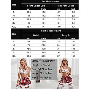 Avidlove Women Schoolgirl Lingerie Cosplay Lingerie set with Tie Top and Mini Skirt Sexy Babydoll Lingerie for boudoir