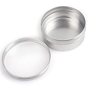 Foraineam 24 Pack 8 oz / 240ml Round Aluminum Tin Cans with Screw Top Lids - Large Metal Empty Tea Storage Case Jars - Spice Salve Hair Wax Cosmetic Cream Containers