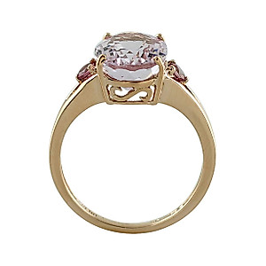 Carillon Kunzite Oval Shape 9X11MM Natural Earth Mined Gemstone 10K Rose Gold Ring Unique Jewelry for Women & Men