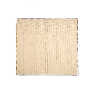 Crane Baby Blanket, Soft Cotton Quilted Nursery and Toddler Blanket for Boys and Girls, Light Yellow, 36” x 36”