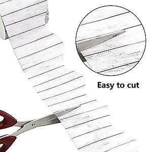 White Wood Scalloped Bulletin Board Border Trim for Classroom School Decoration Teacher Students Supply for Chalkboard Whiteboard 52 ft