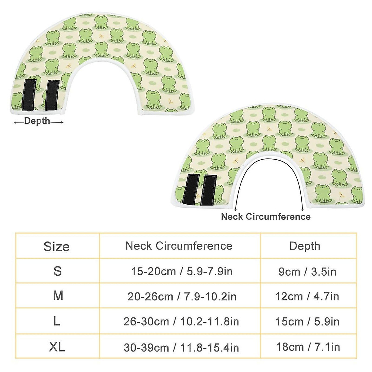 Cute Frog Soft Dog Cone Collars Protective Adjustable Cat Recovery Collar to Stop Licking M