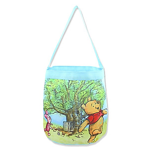 Winnie the Pooh Kids Collapsible Nylon Gift Basket Bucket Tote Bag (One Size, Blue)