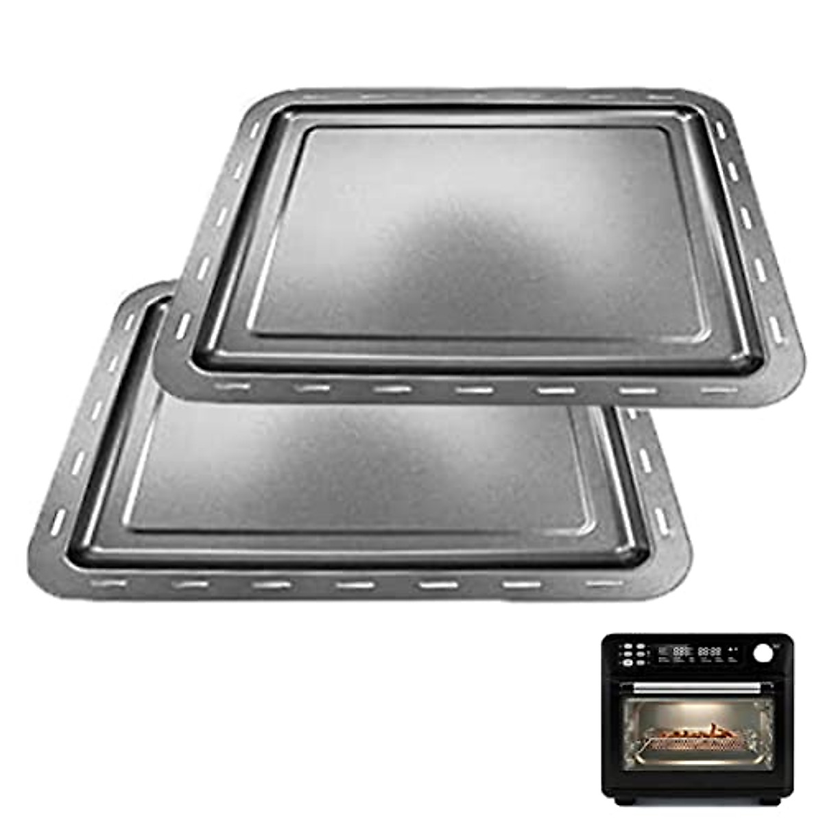 2PCS Air Fryer Cooking Tray for COSORI 26QT Air Fryer Toaster Oven, Premium Air Fryer Cooking Rack, Food Tray for COSORI 25L Air Fryer Oven, Nonstick, Dishwasher Safe