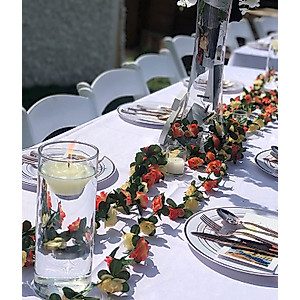 Beferr 5Pcs 41FT Rose Flower Wreaths Artificial Rose Wreaths Fake Silk Flowers Rose Ivy Hanging for Home Wedding Party Garden Craft Wall Decor Champagne