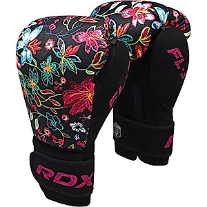 RDX Women Boxing Gloves for Training Muay Thai Flora Skin Ladies Mitts for Sparring, Fighting Kickboxing Good for Punch Bag, Focus Pads and Double End Ball Punching