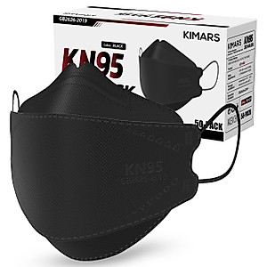 KIMARS KN95 Face Masks 50 Pack, Breathable Comfortable and Disposable KN95 Mask, Black