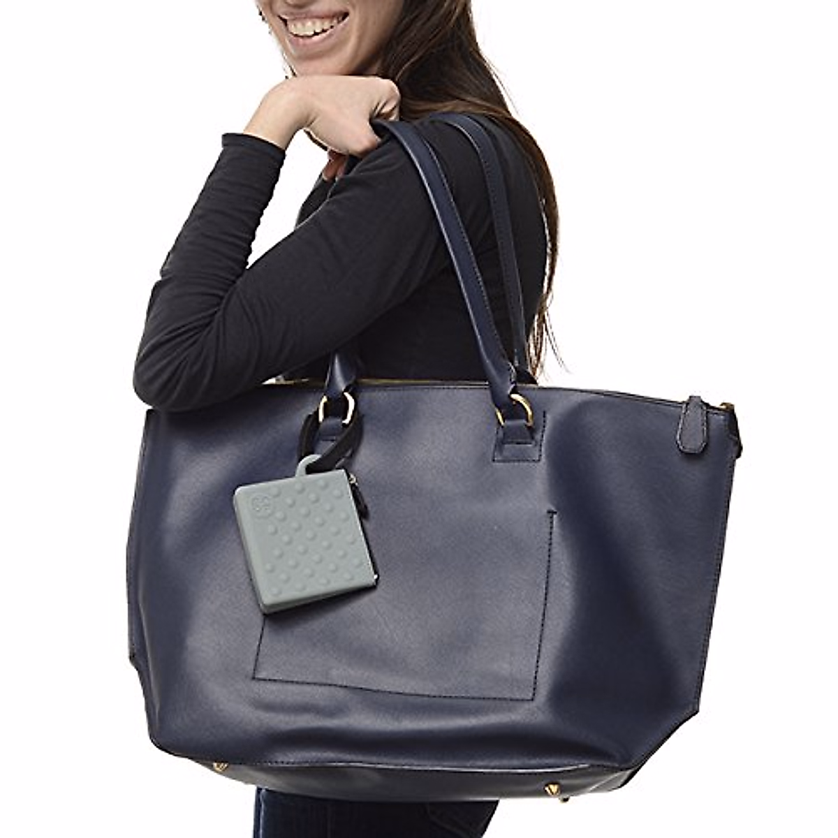 CB Go Small Silicone Pouch. On-The-Go for Stroller and Diaper Bag Organizer for Pacifiers, Keys, Credit Cards & More, Grey