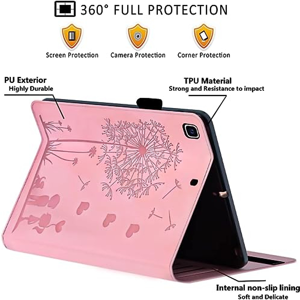 Case for iPad Mini 5 (5th Generation 7.9" 2019), Cover for iPad Mini 4,4th Generation 7.9" 2015, PU Leather Cover with Auto Sleep Wake for iPad Mini 1/Mini 2/Mini 3, Pink