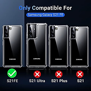 VANMASS [Shockproof & Crystal Clear Samsung Galaxy S21 FE Case 5G, [Military Grade Protection Yet Slim] [Optical Research Clear Material] Thin Soft Transparent Phone Case for Galaxy S21 FE 5G