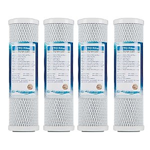 CTO Carbon Block Filters 10" x 2.5" Activated Carbon Block Carbon Filter (5 Micron) Compatible with Most 10" Standard Whole House Water Filtration Systems Under Sink