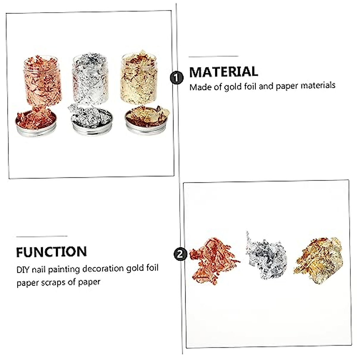 COHEALI 1 Set Gold Foil Paper Scraps Nail Stickers Nail Sequins Glitter Stickers Cosmetic Glitter for Face Fingernail Glitter Eyeshadow Nail Foil DIY Nail Decor Nail Art Decor Manicure