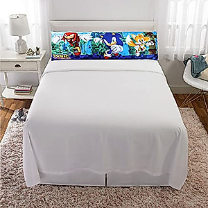 Sonic The Hedgehog Bedding Super Soft Microfiber Zippered Body Pillow Cover, 54 in x 20 in, (Official Sega Sonic Product) Anime
