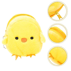 IMIKEYA 4pcs Coin Purse Plush Yellow Chick Change Purse Kawaii Charge Purse Cell Phone Wallet Christmas Party Favors Gifts