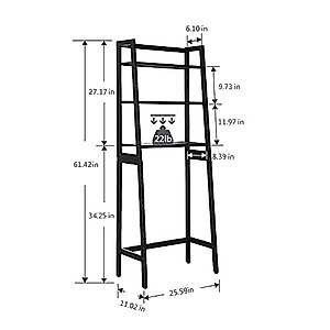 MallBoo Toilet Storage Rack, 3 -Tier Over-The-Toilet Bathroom Spacesaver - 100% Wood and Easy to Assemble