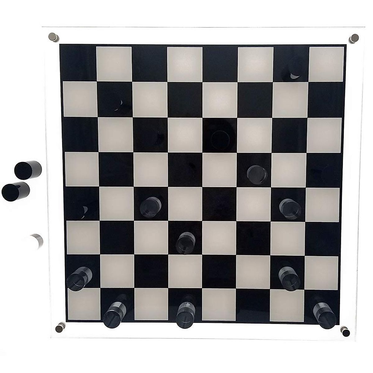 OnDisplay 3D Luxe Acrylic Checkers Set, Clear