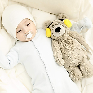 Alex & Kate Lulla Bear Mom’s Heartbeat Sound, White Noise, and Lullabies - Portable Toddler Sleep Aid Toy, Baby Sleep Soothing Sounds for Newborn Crib to Comfort, Gender Neutral
