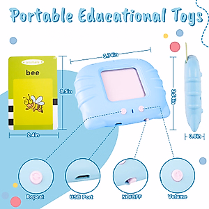 Byserten Learning Toys for 3 4 5 6 Year Old Boys Audible Toddler Flash Cards Electronic Educational Toys Preschool Learning Activities Kindergarten Christmas Birthday Gifts for 3-6 Years Old Boys