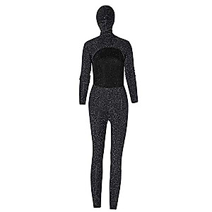 GUXMO Womens Sexy See Through Clubwear Jumpsuit Sparkly Backless Bodycon Long Sleeve Jumpsuits Party Night Outfits