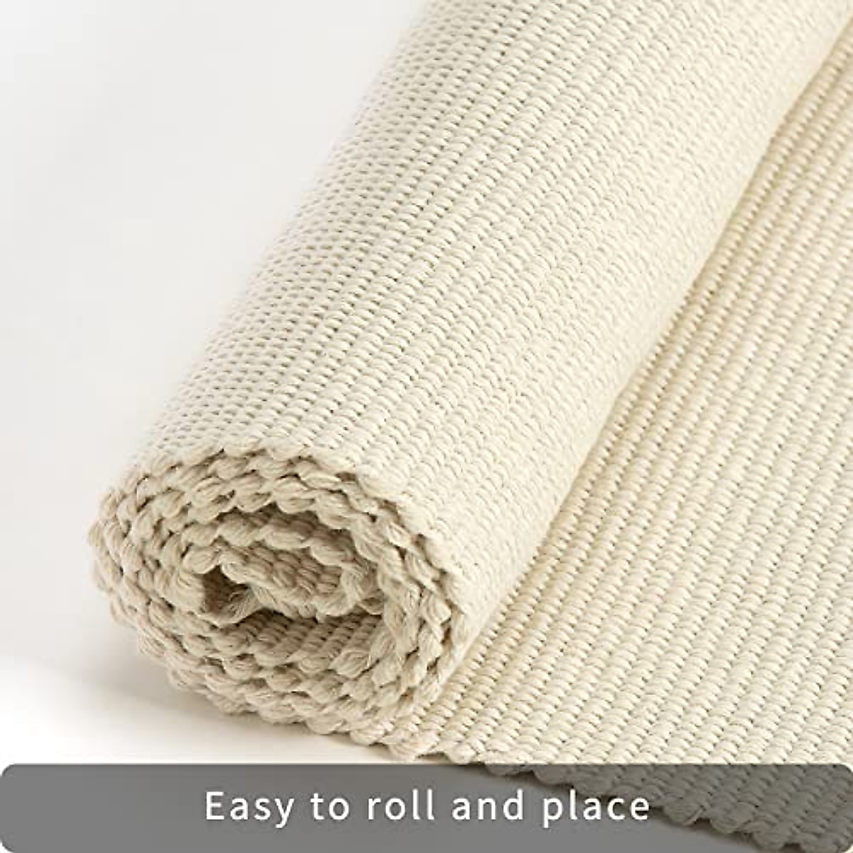 JE JOUE Boho Bathroom Rug 2'x3'，Hand Woven Tassel Solid Color Area Rug, Washable Bedroom Runner mat for Laundry Kitchen Outdoor Bathroom Dorm entryway