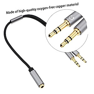 ULDIGI USB 3 pcs Y for Stereo One Male Adapter Splitter Converter Jack Mic Two Convertor Smartphone in Cable Headphone Audio Head to Female Headphone Extension Cable USB Cable