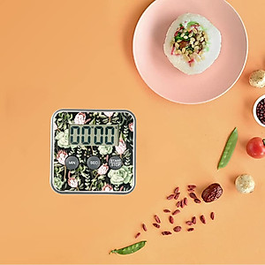 Multi-Function Electronic Timer, Classroom Learning Management Kitchen Magnetic Digital Timer (Cute Cactus Flower)