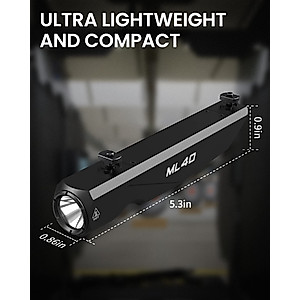 VOTATU ML40 1450 Lumens Weapon Light Compatible with M-Lok Rail Surface, Tactical Flashlight for Rifle, Strobe Function, Magnetic Rechargeable