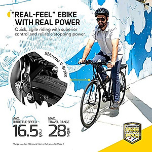 Swagtron Swagcycle EB-12 City Commuter Electric Bike with Removable Battery, Black, 700c Wheels, 7-Speed Shimano Gears