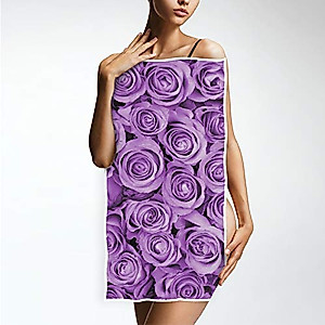 ALAZA Purple Rose Flowers Hand Towels Bathroom Towel Highly Absorbent Soft Small Bath Towel Decorative Guest Breathable Fingertip Towel for Face Gym Spa 30 X 15 Inch