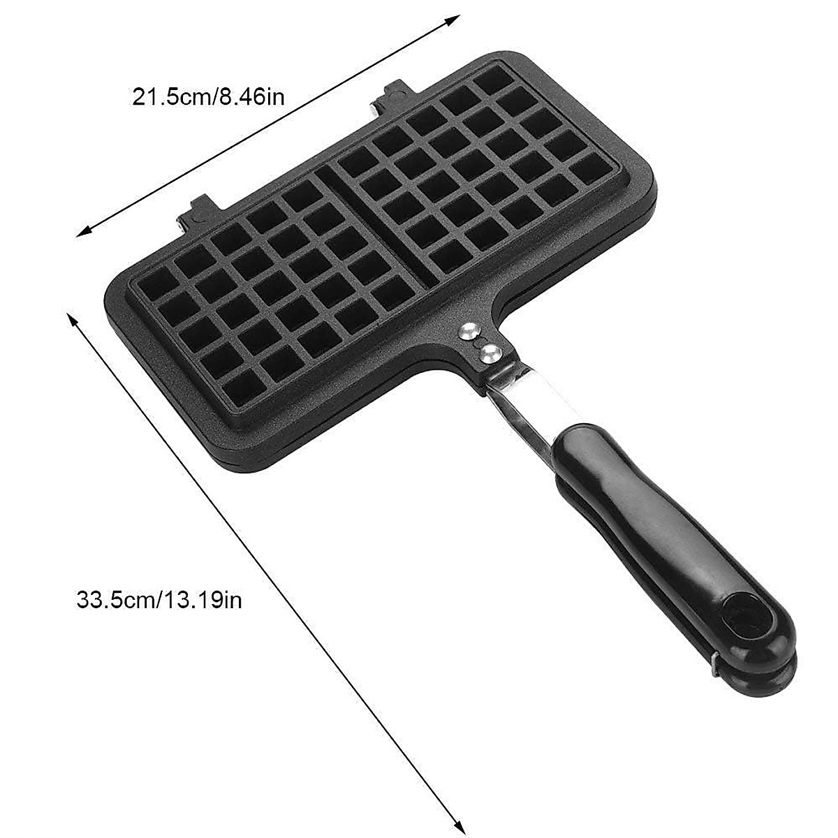Cast Iron Waffle Maker, Non-stick Aluminum Stovetop Double Mini Waffle Baking Pan for Snacks Breakfast Dessert, 8.5 x 13.2inch Stovetop Belgium Waffle Iron Maker Waffle Pan Pie Maker Waffle Pan Pot