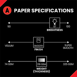 Accent Opaque White 8.5” x 11” Cardstock Paper, 80lb, 216gsm – 250 Sheets (1 Ream) – Premium Smooth Heavy Cardstock, Printer Paper for Invitations, Cards, Menus, Business Cards – 131482R