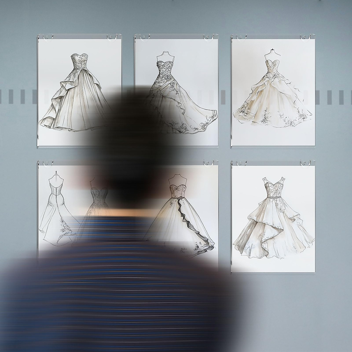 NIUBEE 6 Pack Acrylic Wall Sign Holder 8.5x11 Vertical, Clear Plastic Picture Frame, Wall Mounted Design, Support No Drilling(Provide 3M Tape and Screws)