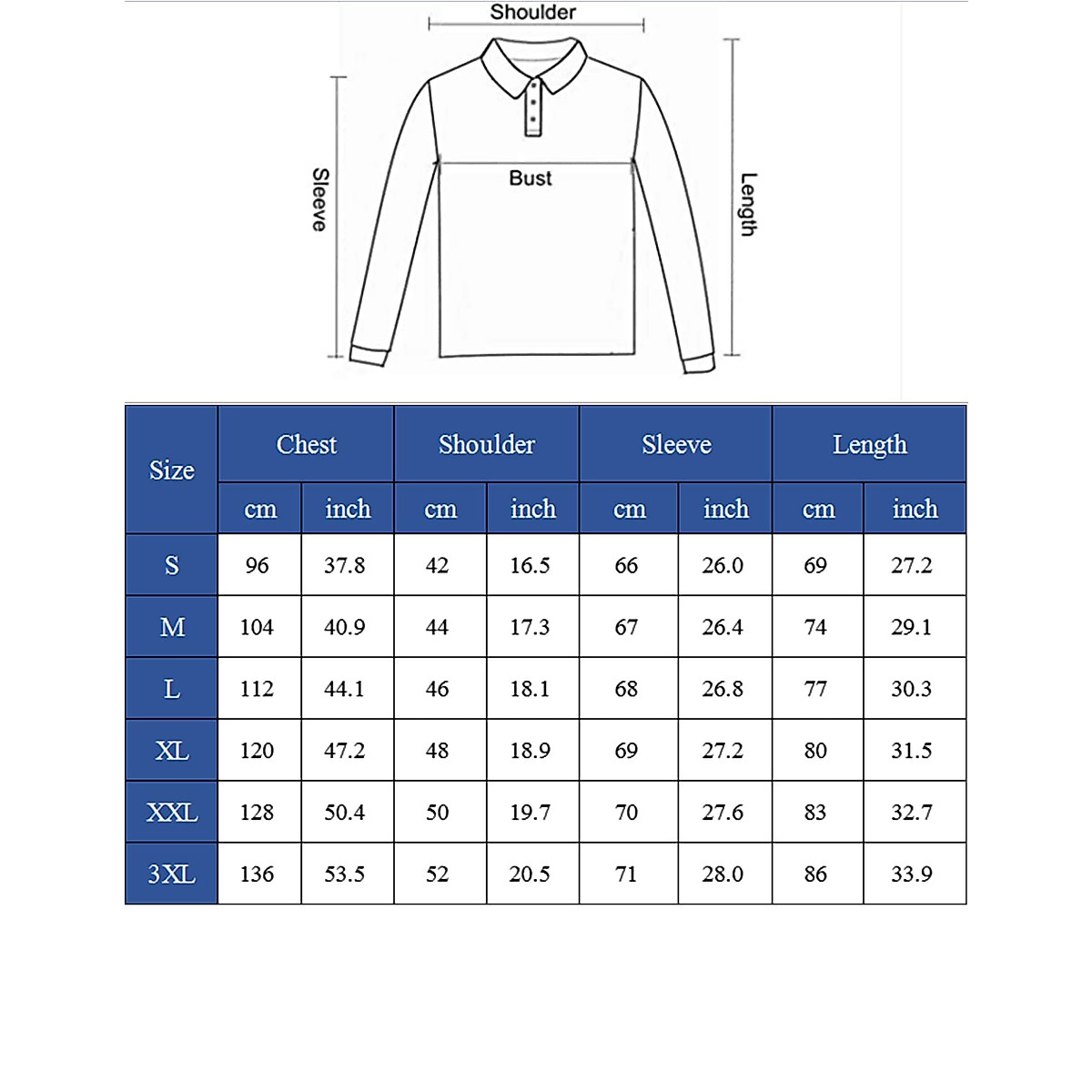 LIUPMWE Mens Long Sleeve Polo Shirts with Pocket Contrasting Colors Collar Soft Cotton Shirts Golf T-Shirt,B-Blue 02,XL