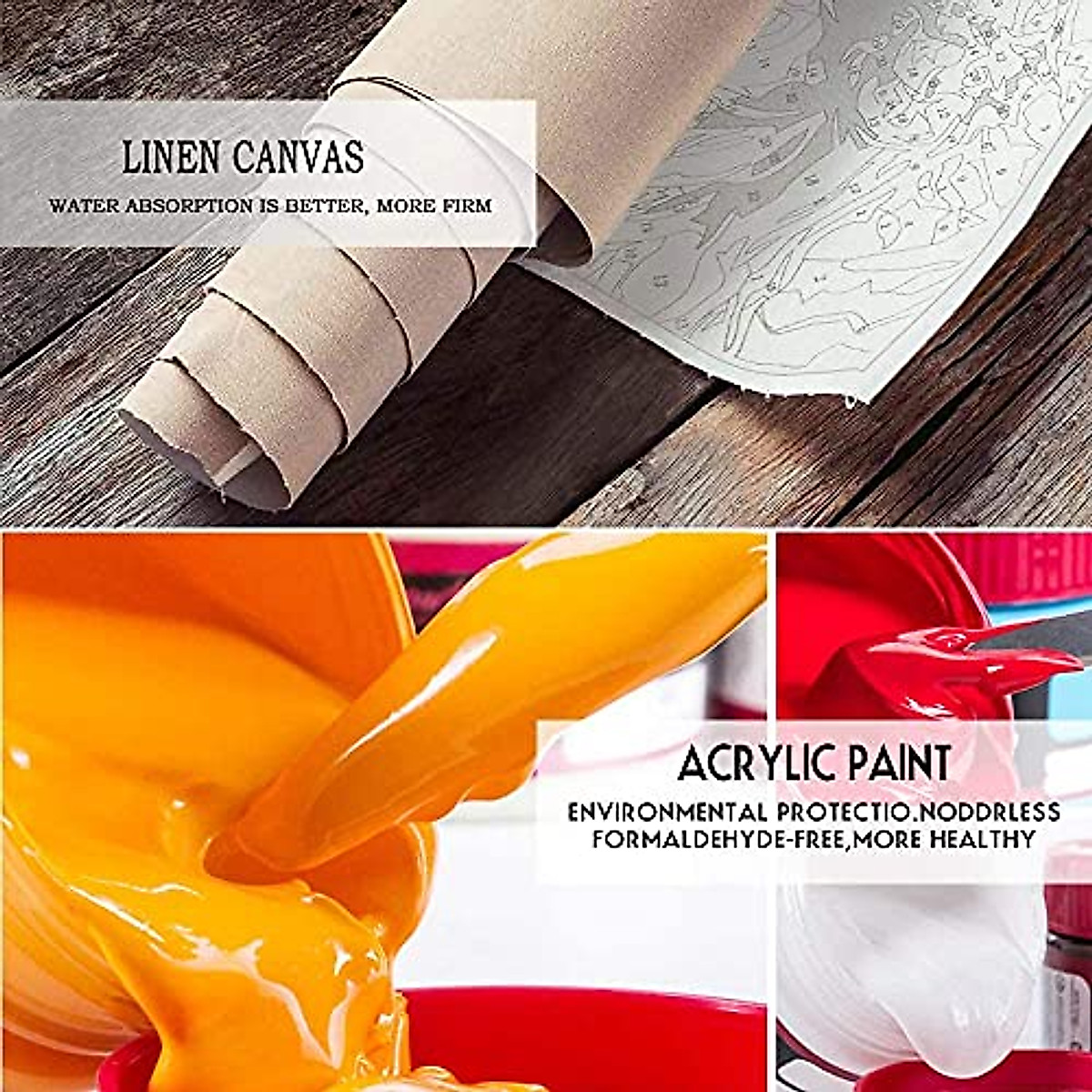 Deer Canvas Painting by Numbers Kits for Adults Countryside Red Barn Art Design Picture Modern Painting for Adults Kids Wall Decor with Paintbrushes Acrylic Pigment for Living Room Bedroom16"x20"