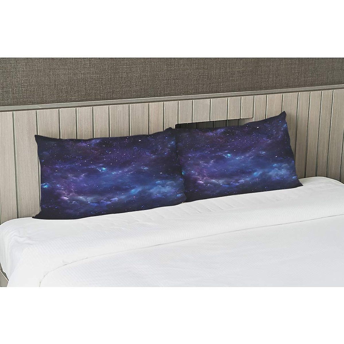 EKOBLA Throw Pillow Cover Starry Sky Galaxy Space Night Time Universe Stars Nebula Black Blue Abstract Decor Lumbar Pillow Case Cushion for Sofa Couch Bed Standard Queen Size 20x30 Inch