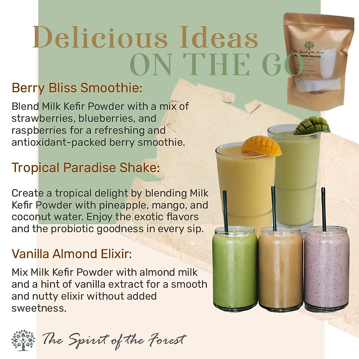 Milk Kefir Powder Ready To Use No Maintenance - Live Active Probiotic Cultures - Non GMO Gluten Free - Health Starter - Leche de Bulgaros en Polvo (Large Pack 10 Oz)