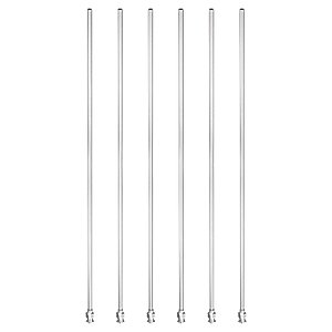 PATIKIL 10Ga x 10 Inch Stainless Steel Dispensing Needle Tips, 6Pcs Metal Glue Needle Tube Blunt Tips Luer Lock for Thick Glue Ink Lab, Silver