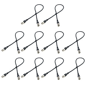 Antrader RG58 1.5 Feet BNC to BNC Coaxial Cable Male/Male Connector for CCTV Camera 10pcs