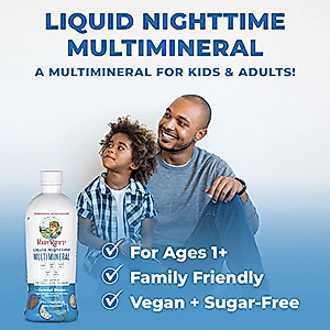 MaryRuth Organics Nighttime Liquid Multimineral Supplement | Sugar Free | Natural Sleep Support for Adults & Kids | Magnesium, Calcium & MSM | Coconut Flavor | Vegan | Gluten Free | 32 Servings