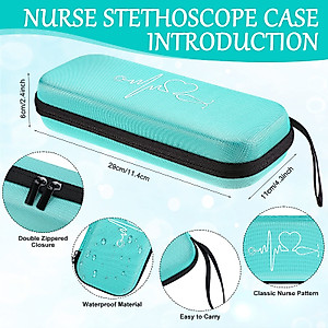 Coume 4 Pcs Nurse Gift for Women Peace Love Nursing Appreciation Gift Set Include Zippered Nurse Tote Bag Stethoscope Case Wine Tumbler Keychain for Nurse Graduation Rn Gift Nursing Bags (Turquoise)