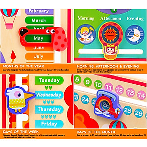 Montessori Mama Montessori Toys for Toddlers Learning Clock | Preschool Learning Educational Toys for 3 Year Old + | Kids Calendar & Teaching Clock | Learning & Educational Toys for 4 Year Old