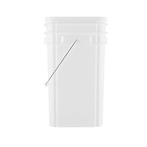 House Naturals 5 Gallon Square Food Grade Bucket Pail with Lid (Pack of 2) Made in USA containers