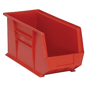Quantum QUS265 Plastic Storage Stacking Ultra Bin, 18-Inch by 8-Inch by 9-Inch, Yellow, Case of 6 (Red)