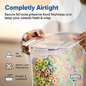 Cereal Containers Storage Set Large (4L,135.2 Oz), Airtight Food Storage Containers for Kitchen & Pantry Organization, Cereal Storage Container Set for Crunchiness, BPA Free Dispenser Keepers