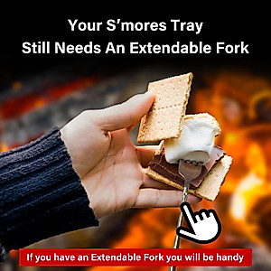 Chazcool Extendable Fork, Telescoping Fork, Extended Fork, Stainless Steel Retractable Fork, Fork Extender Long Fork, Extending Fork for Eating Dinner Fruit Dessert BBQ 8.7 to 25.4 Inch (1 pcs)