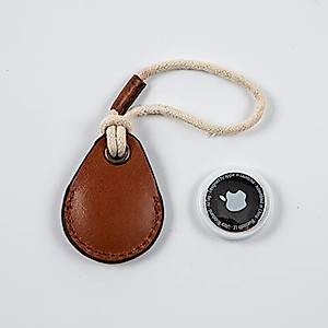 Leather Airtag Case, Airtag Case, Airtag Holder, Airtag Keychain, Keychain Airtag Holder, Pet Tracker Case, Item Tracker Holder, Airtag, Purse GPS Holder, Horse Loop Brown