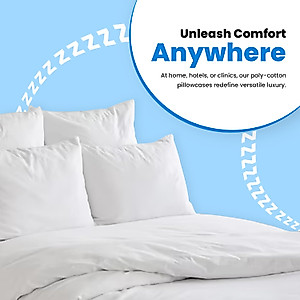 Avalon Bedding Pillow Cases Standard Size White Pillow Cases Set of 12 Cotton Blend 200 TC Soft & Breathable Perfect for Home & Hospital, Hotel Quality Queen Pillow Protectors 30x20 Inches