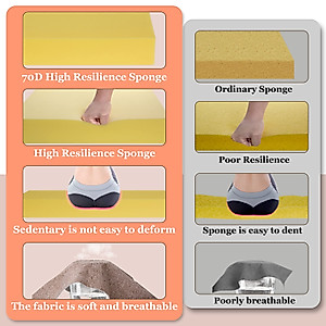 ROFIEJOX Bench Cushion - Durability,Waterproof Fabric for Outdoor Indoor Seat Furniture, 50A High-Density Resilience Sponge,Brown,36x14x3